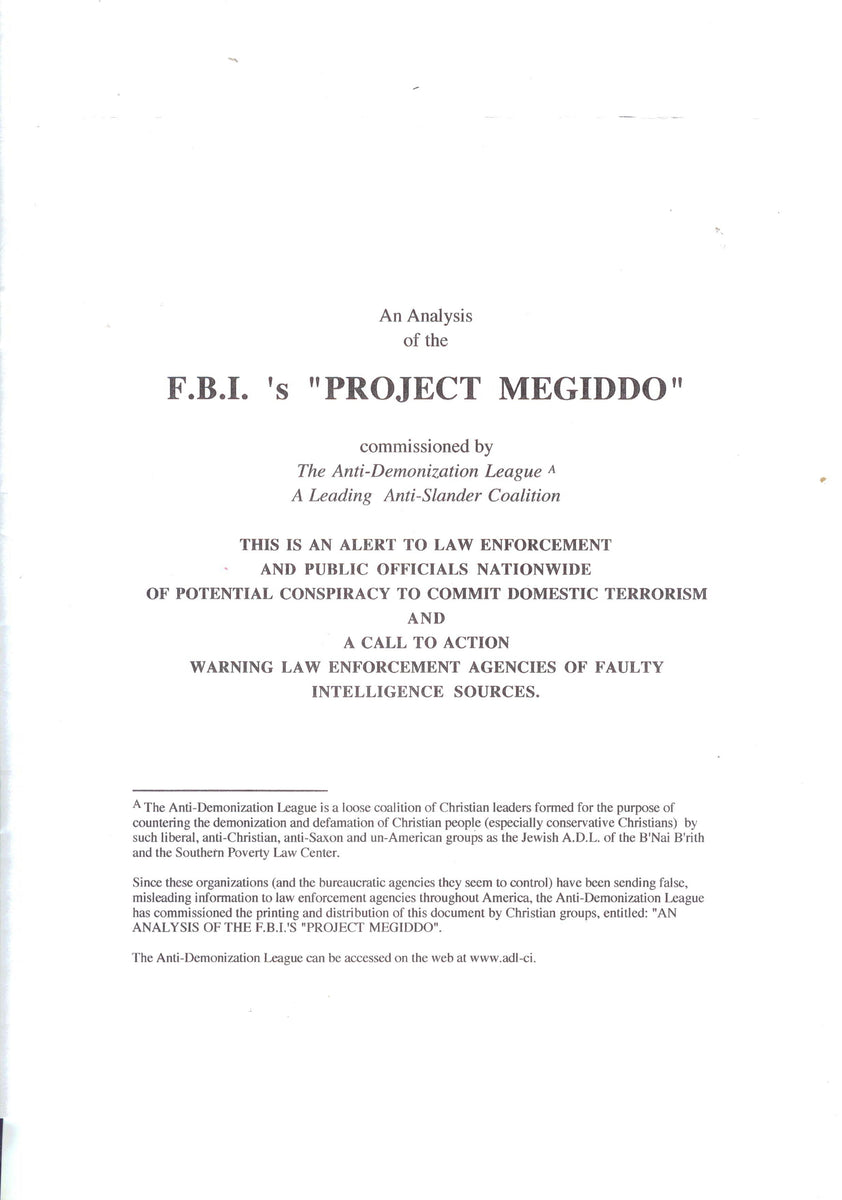 PS-036 An Analysis of the F.B.I's "Project Megiddo" – sfacart